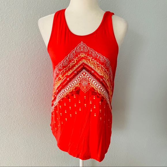 Mudd | Tops | Mudd Red Racerback Graphic Tank Top Sz Small | Poshmark